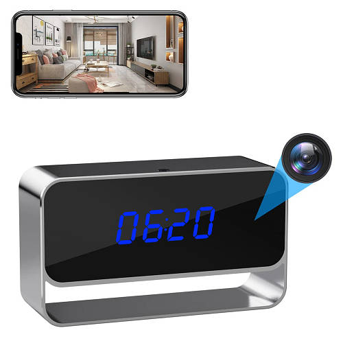 Сток. Часы с камерой EYSOO, беспроводная камера Real 1080P HD Wi-Fi с ...