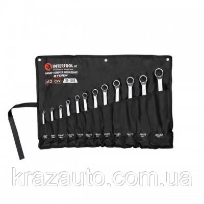 Набор накидных ключей 12шт., 6-32мм Cr-V, покрытие сатин-хром; DIN838 STORM INTERTOOL XT-1203 ...