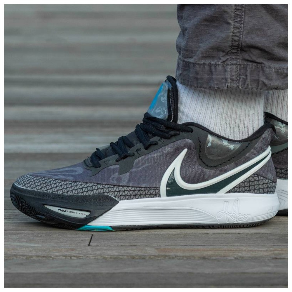 Мужские кроссовки Nike Air Zoom Strobel Kyrie 9 Grey Black White, серые ...