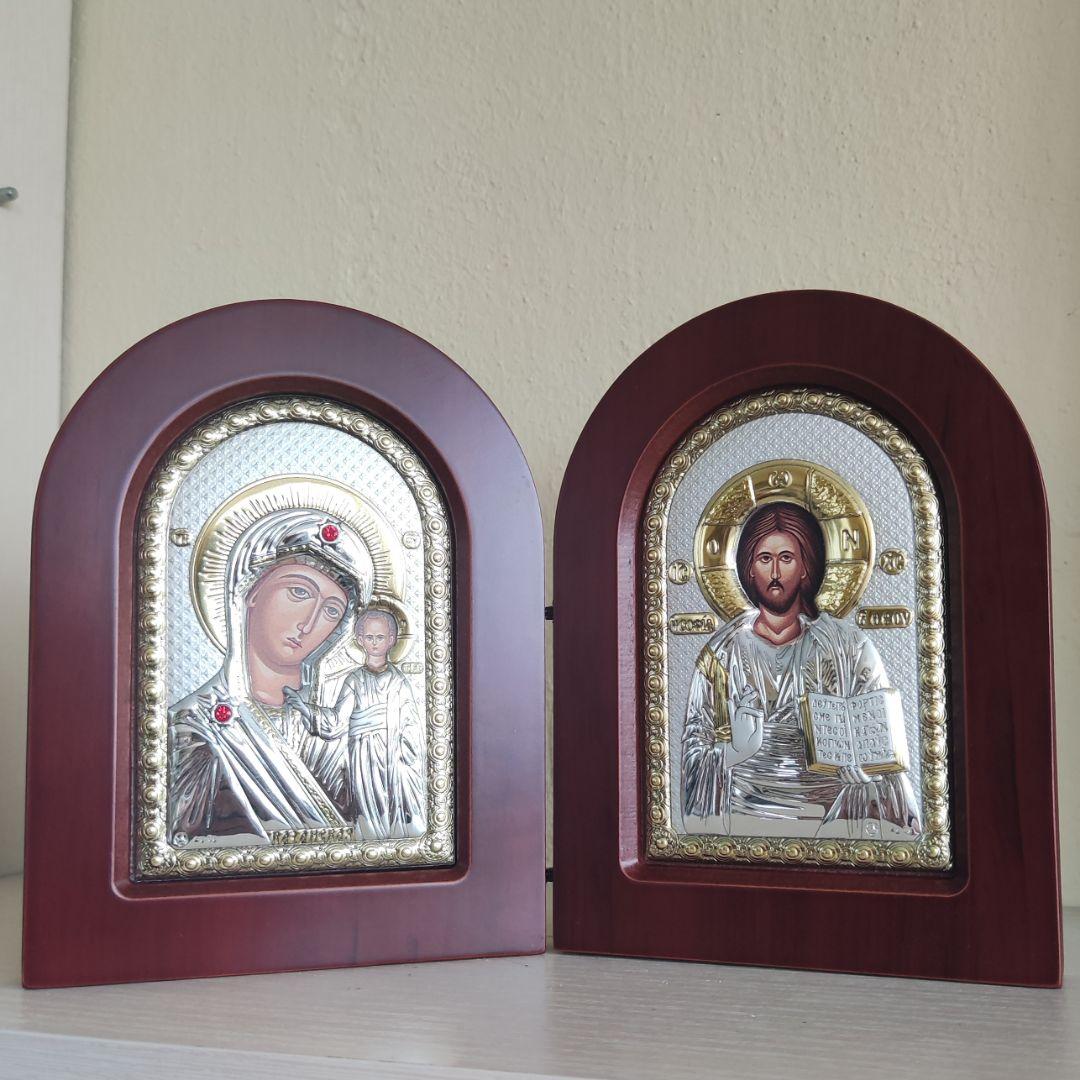 Грецька ікона-складень Prince Silvero Спасіж і Казанська 10х14 см MA ...