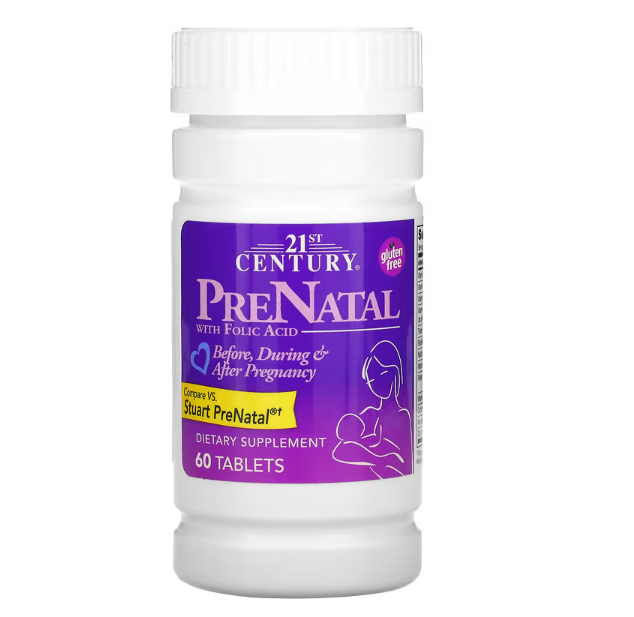 Пренатальна домішка, комплекс із фолієвою кислотою для вагітних, 21st ...