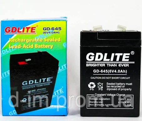 Купити Аккумулятор BATTERY GD 645 6V 4A (20) в уп. 20 шт., ціна 284 ...