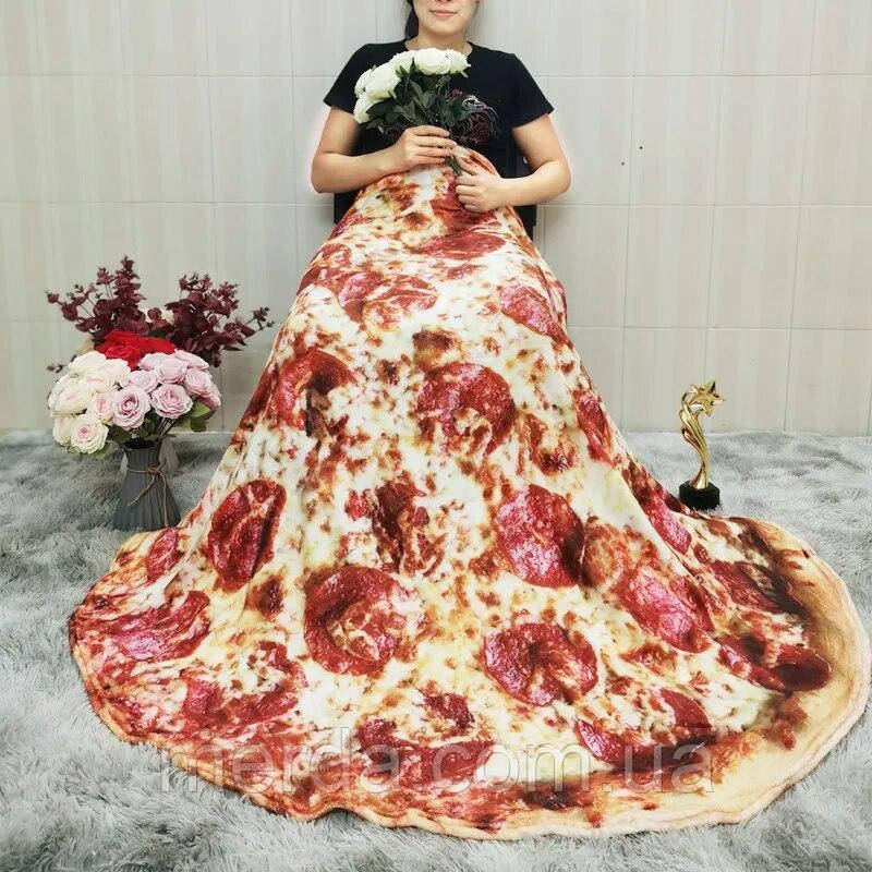 Плед флисовый, принт-рисунок пицца 150 см, цена: 850 ₴, купить на Prom.ua