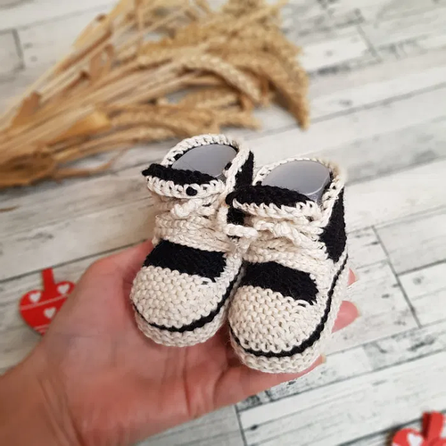 Пинетки кеды вязаные шерстяные для новорожденных 7 см ручная работа ...