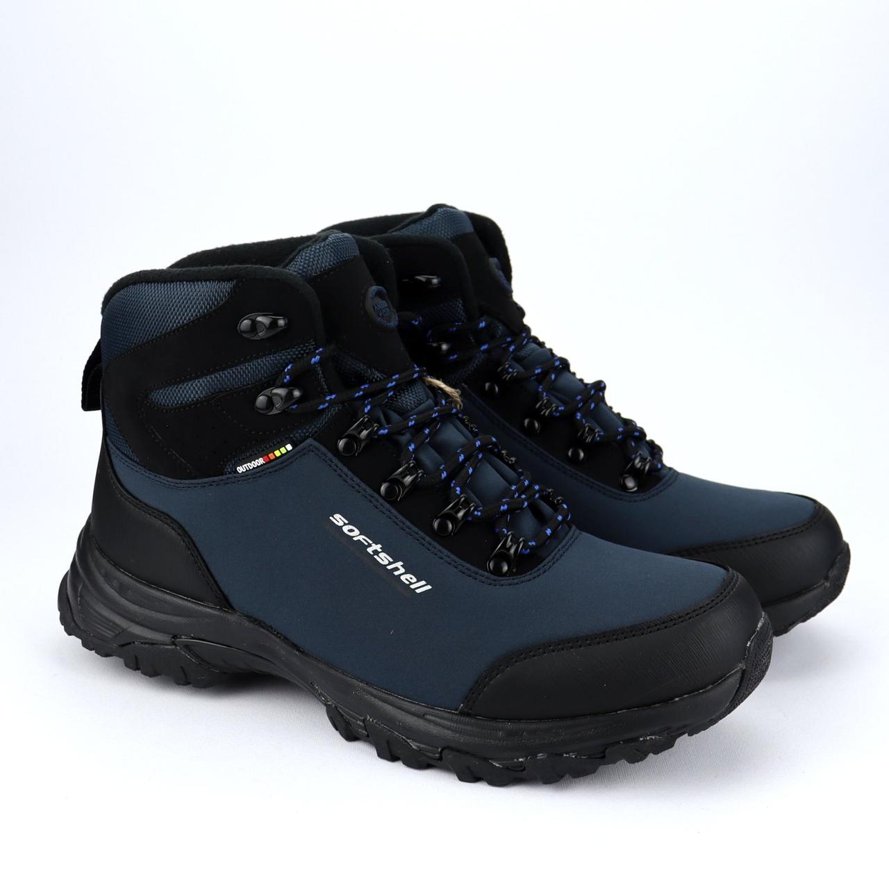 58/23 Синие мужские теплые термоботинки на шнуровке Softshell Tripletex ...