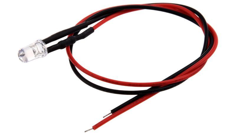 Светодиод LED F5 5мм 12V желтый с проводом 18-20см (15861) (ID ...