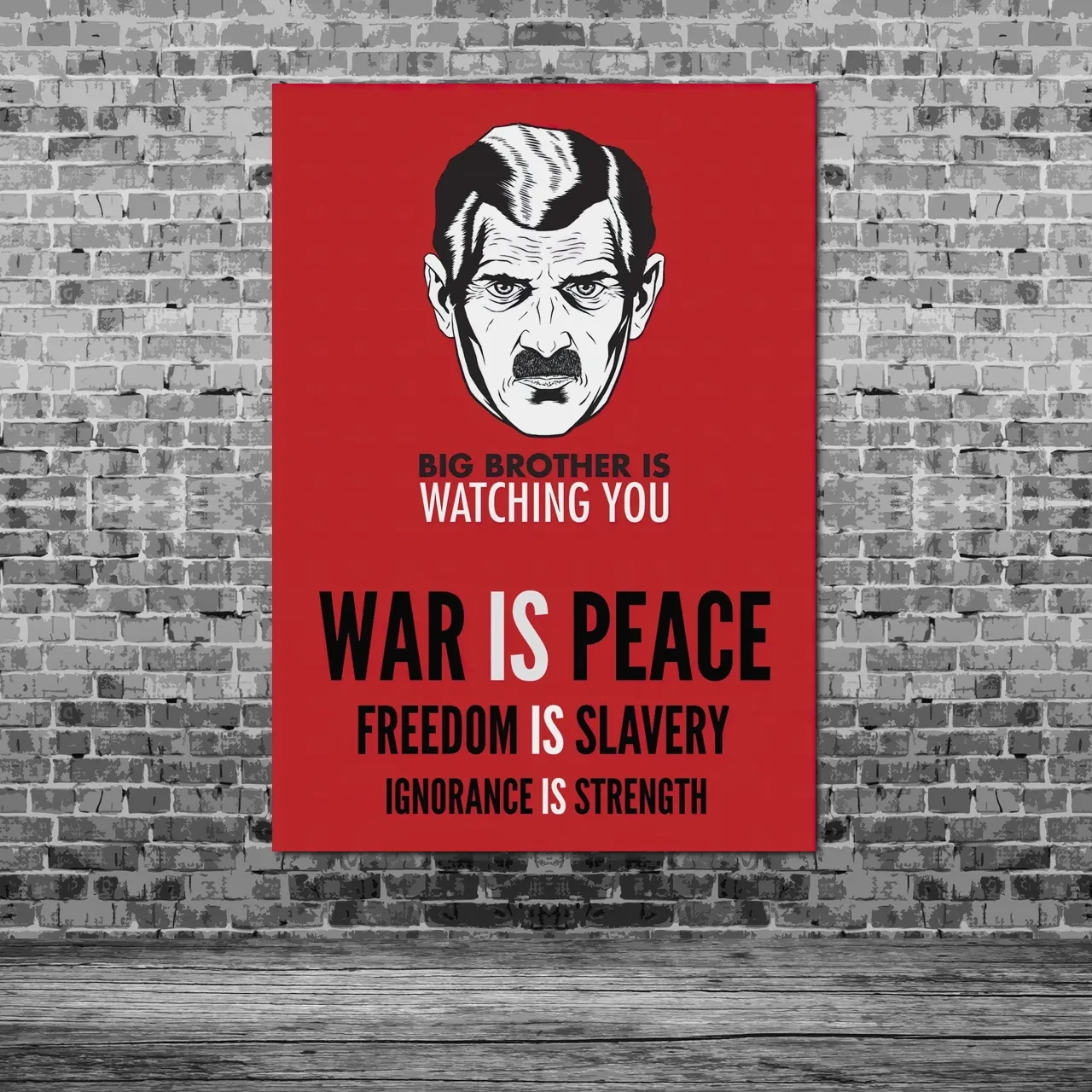 Плакат "Большой Брат, Джордж Оруэлл, 1984, Big Brother is watching you ...