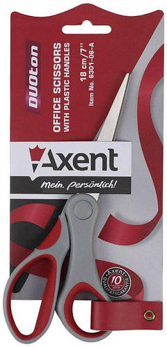 Ножиці офісні Axent Duoton 18см сіро-червоні (10) (200) 6301-06 (ID#1987735444), цена: 69.50 ...