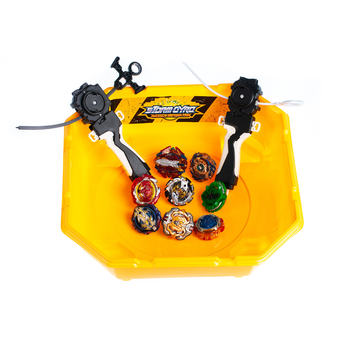 Набір Beyblade Yellow Mega Set Arena (Бейблейди 8 штук + 2 пускові ...