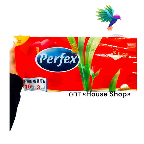 Туалетний папір Perfex Pure White 3-шарова 10 шт. (ID#1988308521), ціна ...