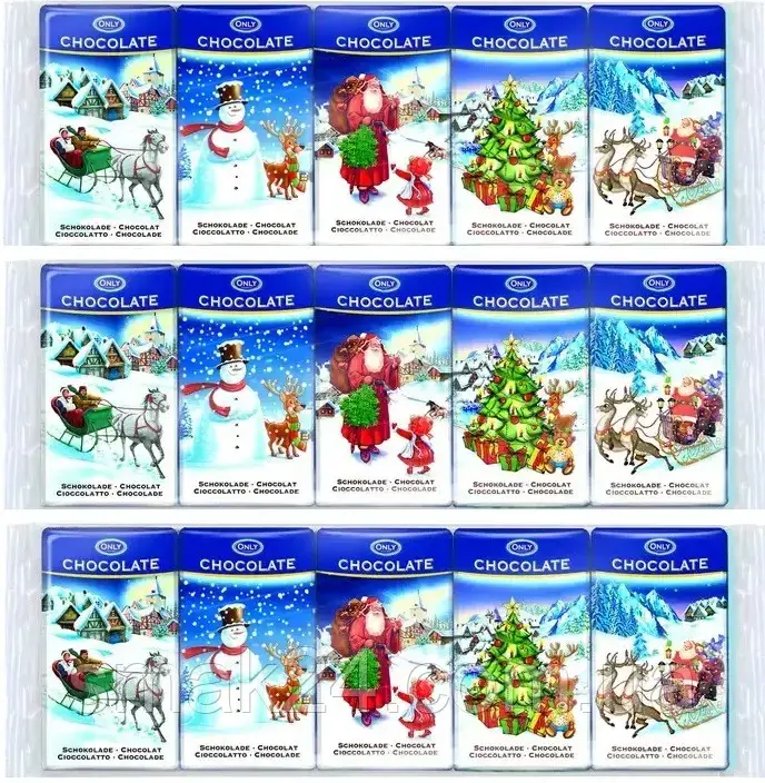 Різдвяний набір мінішоколадок Only (5 шт.х15г) 75г Австрія: продаж ...