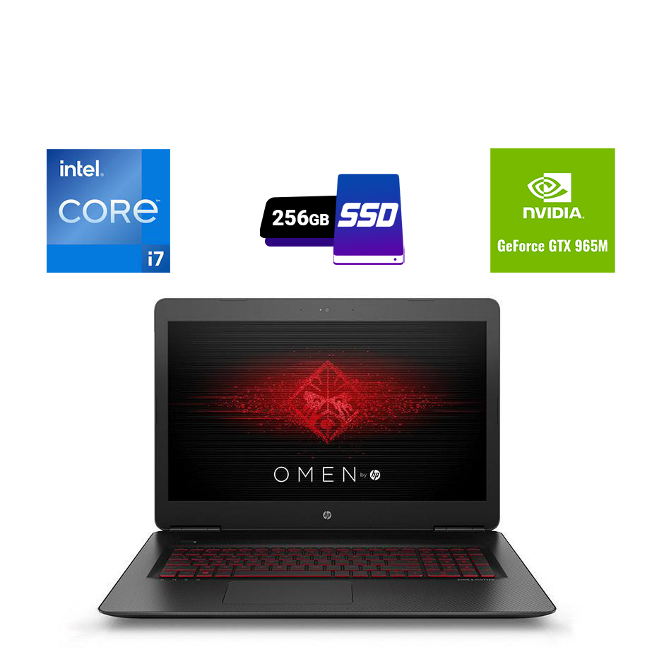 Игровой ноутбук Б-класс HP Omen 17-w053dx/ 17.3"/ Core i7/ 8GB RAM/ 256GB SSD/GeForce GTX 965M ...