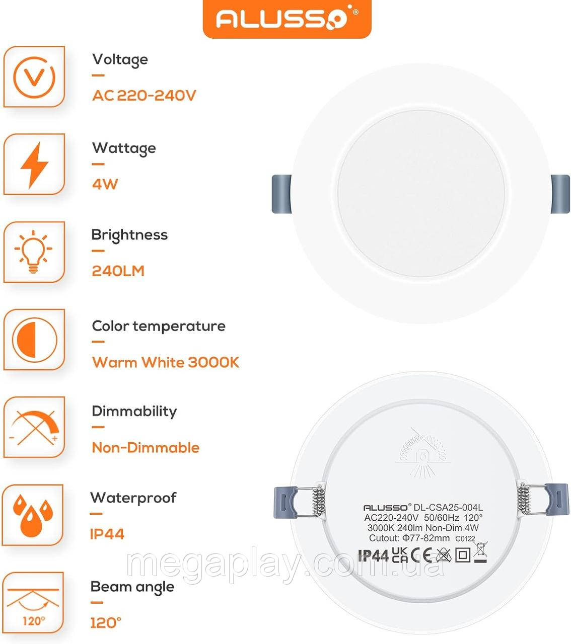 Купить ALUSSO LED Downlights 4 Вт светодиодные потолочные точечные ...