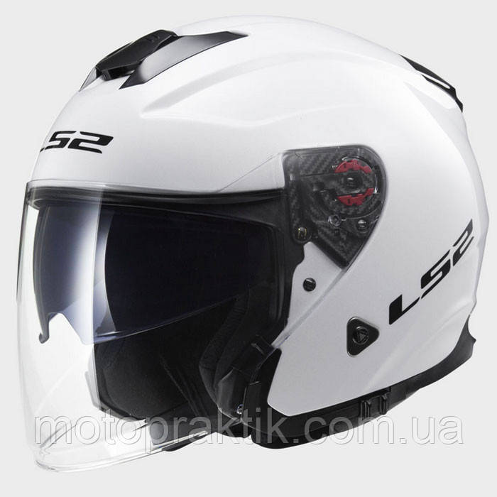Купить LS2 OF521 INFINITY SOLID GLOSS WHITE, XXS Мотошлем лицевик с очками в Днепре от компании ...