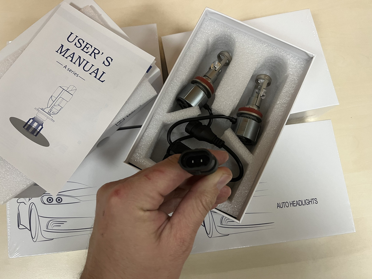 Led лампы лед на авто А80 с мини линзой, 12-24v H7 за пару (ID ...