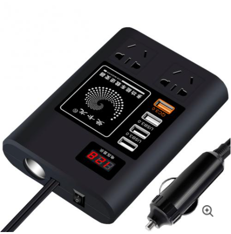 Инвертор автомобильный с 12/24V на 220 вольт 200W Черный ( код: INV200 ...