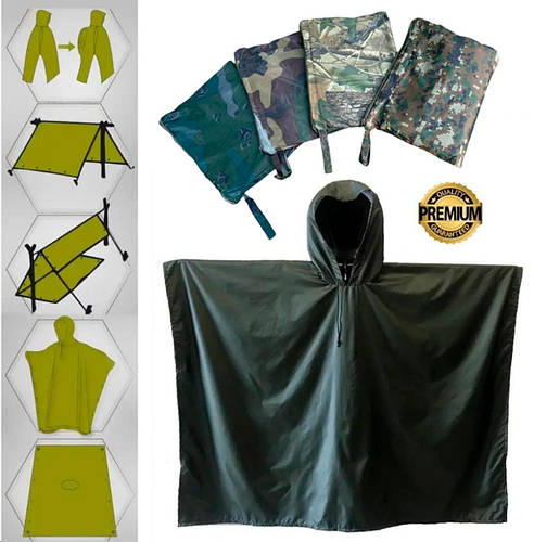 Дощовик плащ намет Пончо No1 камуфляж зелений Id 1993132258 цена 986 40 ₴ купить на Prom Ua