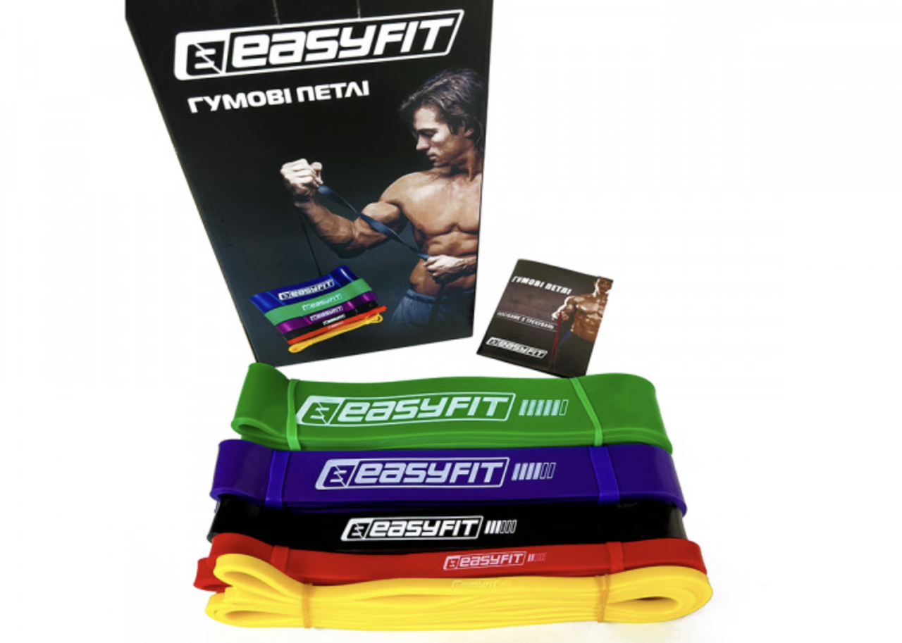 Купить Резиновые петли EasyFit для тренировок (набор 1 - 65 кг - 5 шт ...