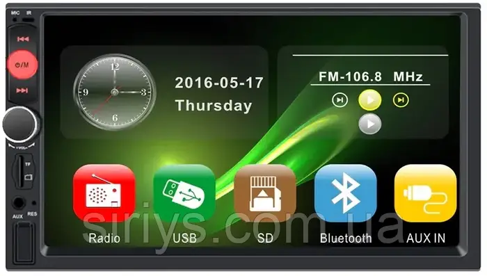 Автомагнитола 7010B с сенсорной панелью и пультом ДУ MP5 2DIN, черная ...