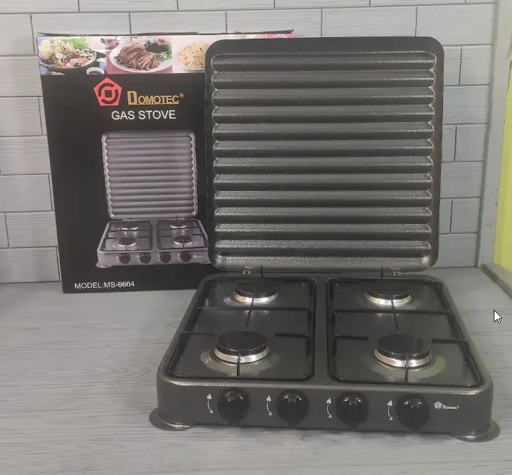 Газова плита Domotec Ms 6604 таганок на 4 конфорки плита для балонного