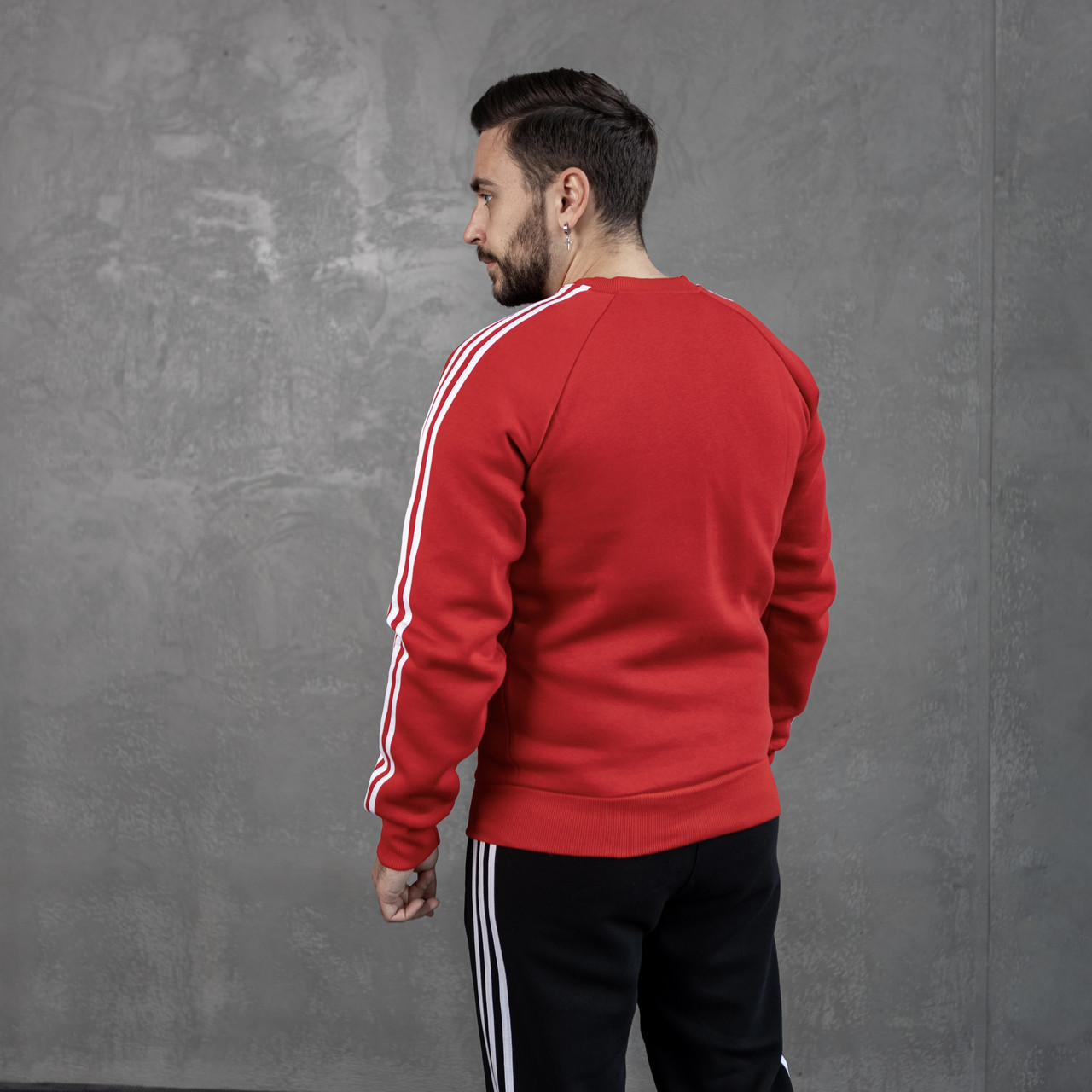 Свитшот мужской зимний Adidas на флисе черная | Толстовка мужская ...