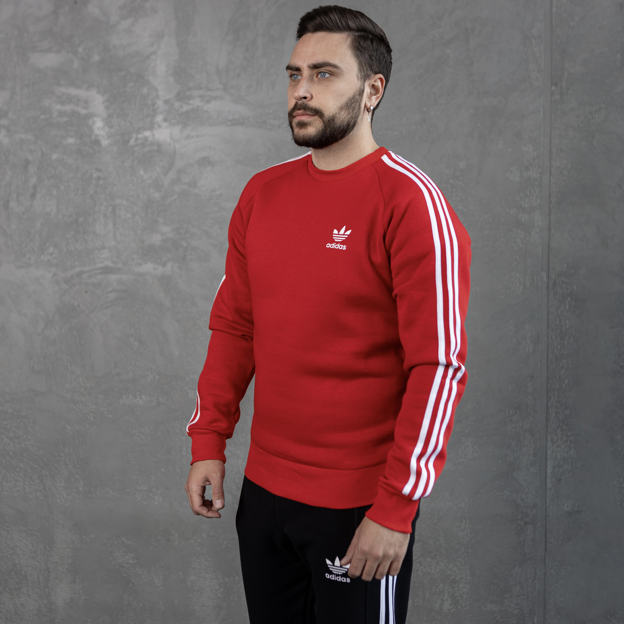 Свитшот мужской зимний Adidas на флисе черная | Толстовка мужская ...