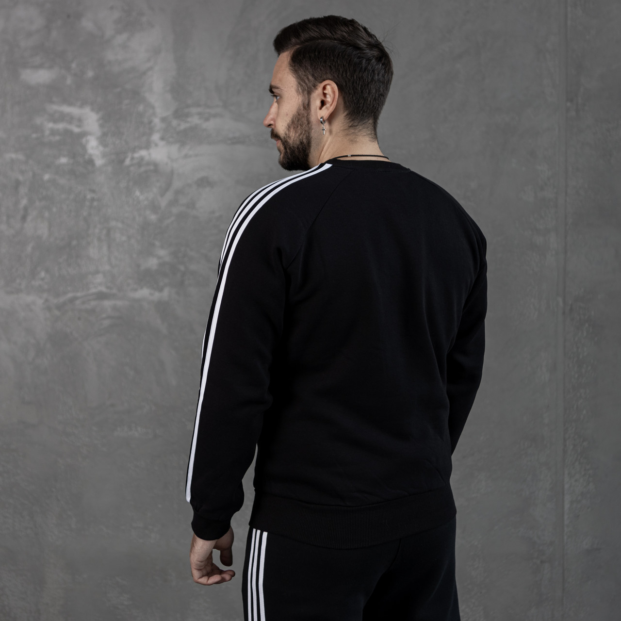 Свитшот мужской зимний Adidas на флисе черная | Толстовка мужская ...