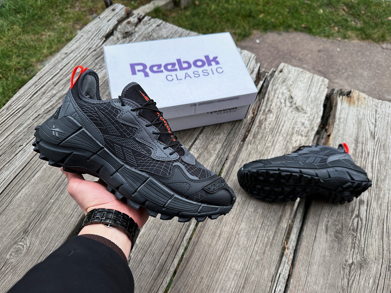 Мужские термо кроссовки Reebok Zig Kinetica Edge 2.5 Gore-Tex серые с ...