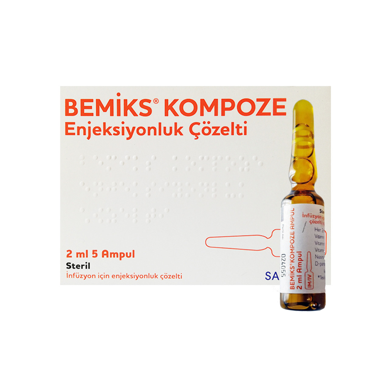 Инъекции БЕМИКС КОМПОЗЕ ( Б комплекс) / BEMIKS KOMPOZE 2 мл, 5 ампул ...