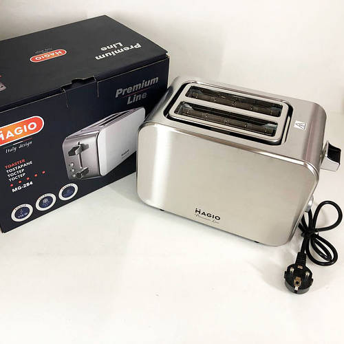 Тостер Magio MG-284, тостер для 2 гренок, электрический горизонтальный тостер, PA-390 ...