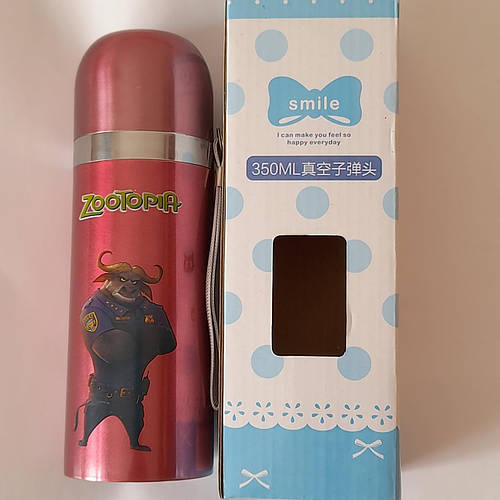 Детский термос для напитков и чая с клапаном ZooTopiA 350мл бутылочка ...