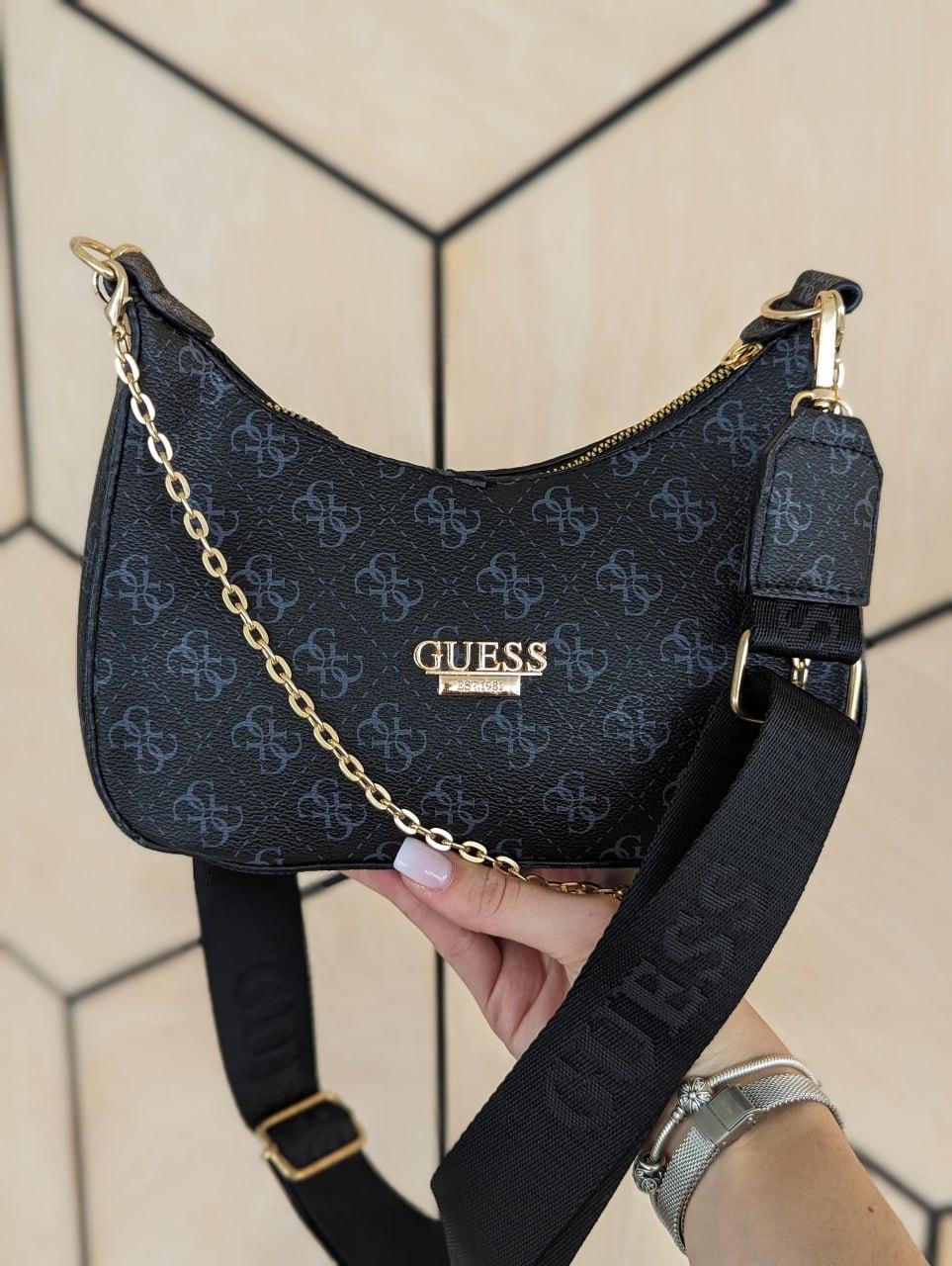 Сумка женская Guess багет черная Гесс (ID#1996549754), цена: 799 ...