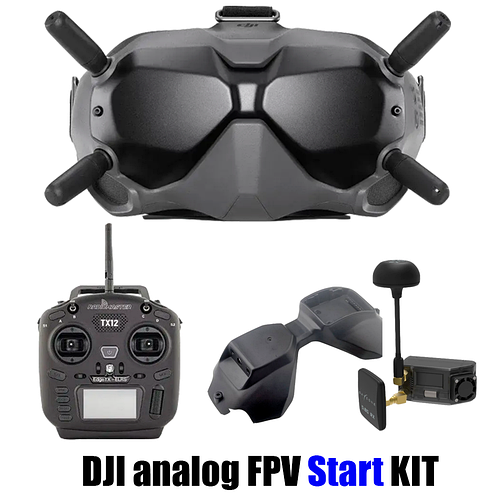 DJI analog FPV Start KIT комплект для керування fpv-дроном з пультом RadioMaster TX12 MKII ELRS ...