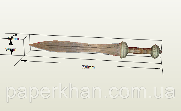 PaperKhan конструктор из картона гладиус меч сабля клинок макет модель ...