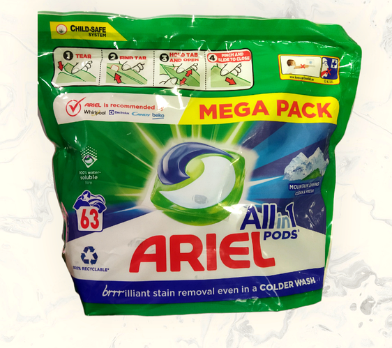 Капсули Ariel Mega Pack для білого та кольорового одягу, 63шт (ID ...