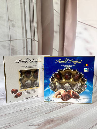Конфеты Pralinen 250 г Бельгийский шоколад в форме ракушки Maitre ...