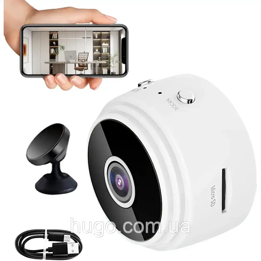 Беспроводная мини камера IP с WiFi и датчиком движения FullHD 1080, A9 ...