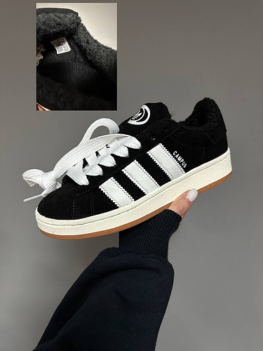 Зимние кроссовки с мехом Adidas Campus 00s Black / Адидас Кампус Черные ...