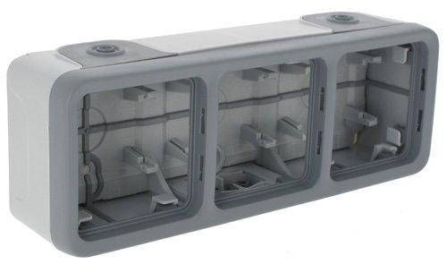 Коробка LEGRAND Plexo 3-местная для внешнего монтажа IP55 серая, цена ...