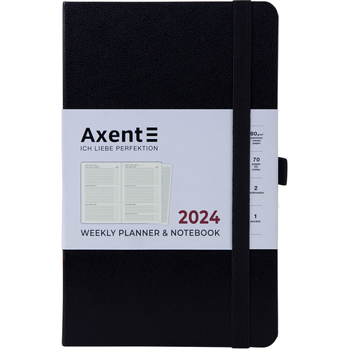 Щотижневик 2024 Axent Partner Strong 8505-24-01-A, 125x195 мм, чорний (ID#1992953524), цена: 294 ...