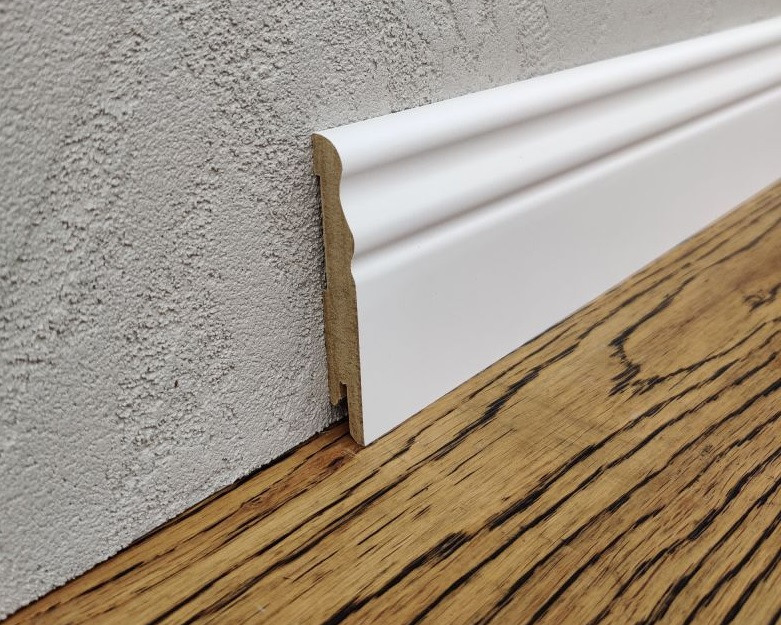 Плінтус MDF Білий Хвиля фарбований (без шпону) RAL9003 (ID#1999154417 ...