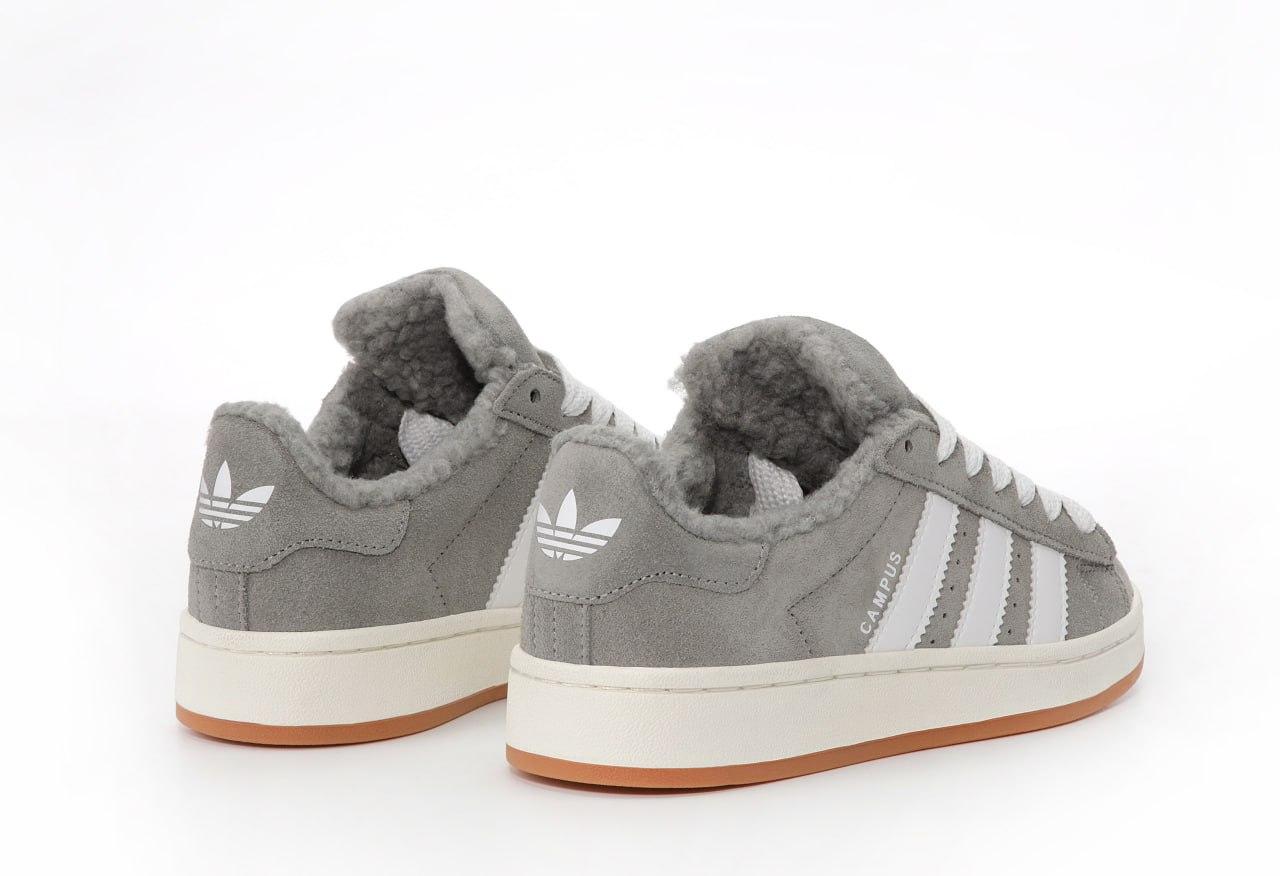 Женские и мужские зимние кроссовки Adidas Campus Grey Winter (Серые ...