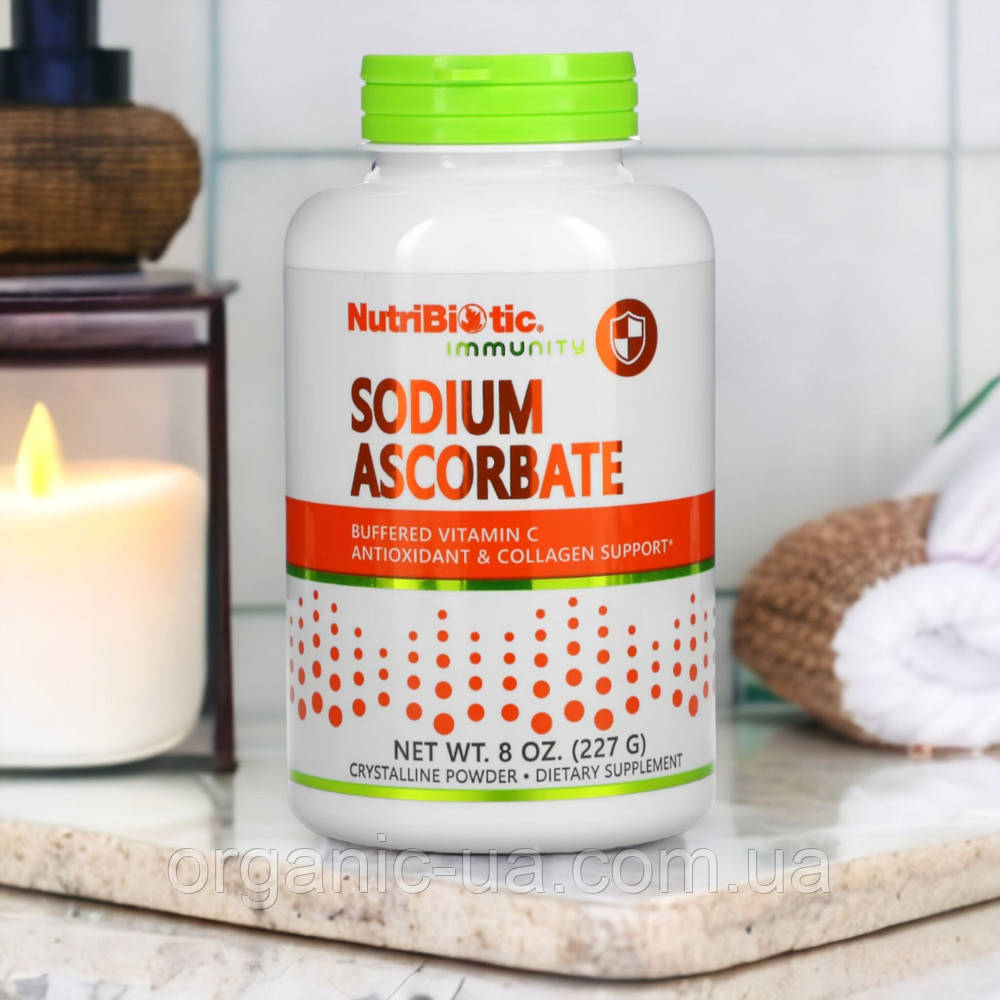 NutriBiotic, Immunity, аскорбат натрия, кристаллический порошок, 227 г ...