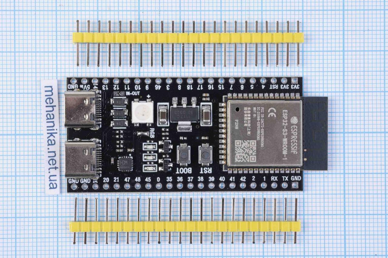 Плата ESP32-S3-WROOM-1-N16R8 WIFI + Bluetooth, ESP32, 2x USB Type-C (ID ... Плата ESP32-S3-WROOM-1-N16R8 WIFI + Bluetooth, ESP32, 2x USB Type-C (ID ...