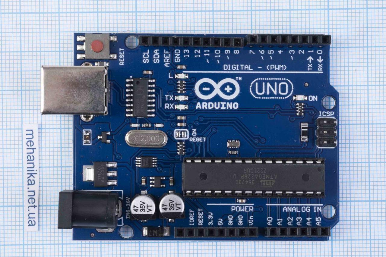 Плата микроконтроллера Arduino Uno R3 Atmega328p Ch340g Usb Type B