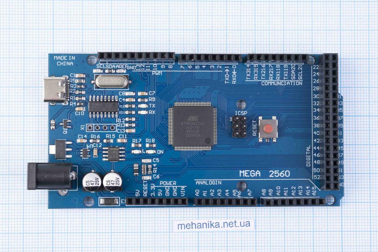 Плата микроконтроллера Arduino Mega 2560 R3/ATmega2560, USB Type-C ...