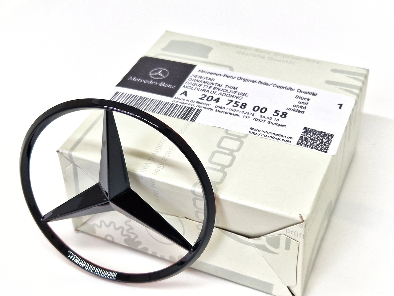Эмблема Mercedes-Benz A204 758 00 58 W204 Old-C series Черный глянец ...