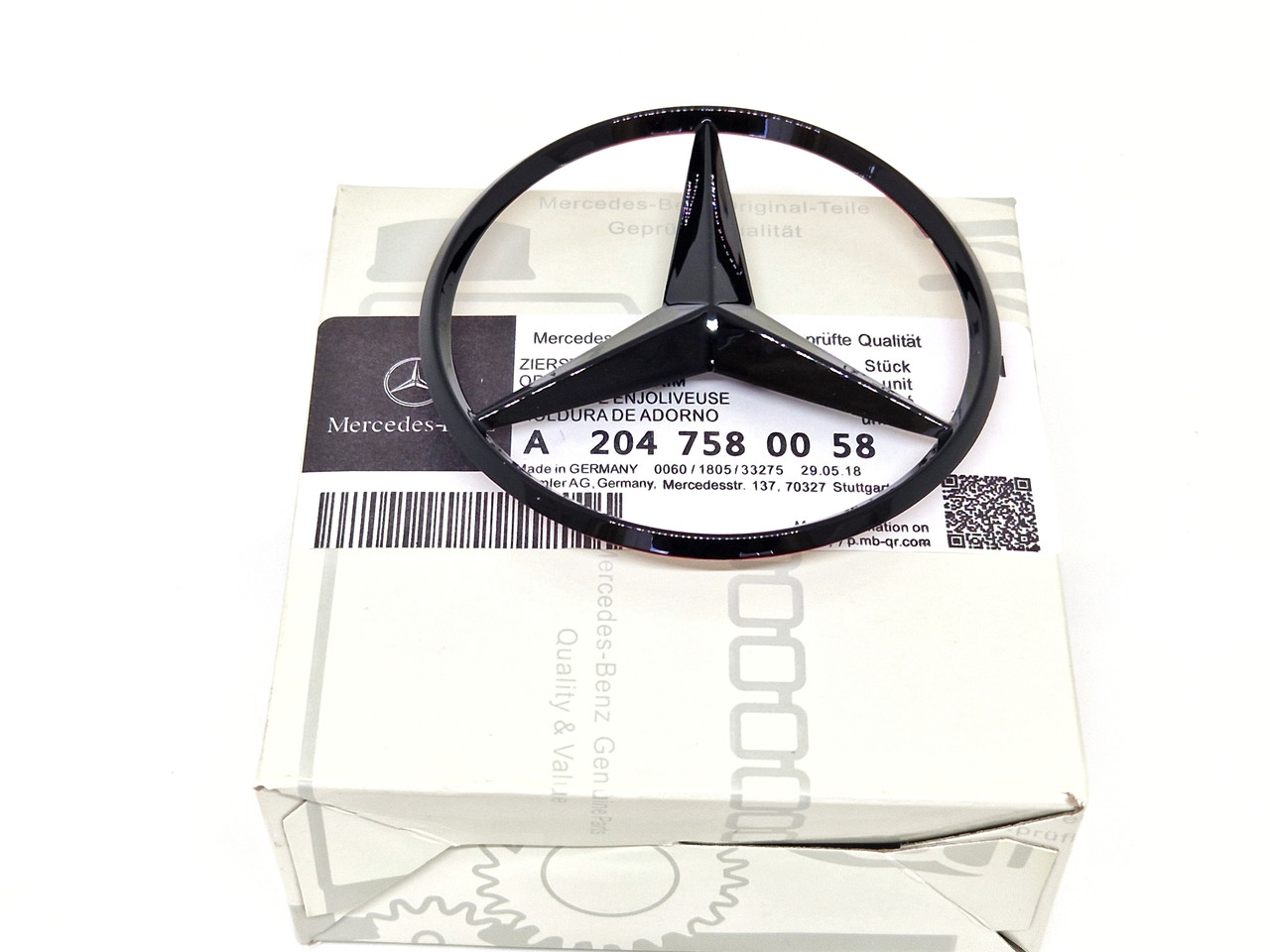 Эмблема Mercedes-Benz A204 758 00 58 W204 Old-C series Черный глянец ...