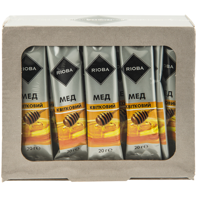 Мед Rioba натуральний квітковий 20г*30шт/уп 0,6кг (ID#2001426961), ціна ...