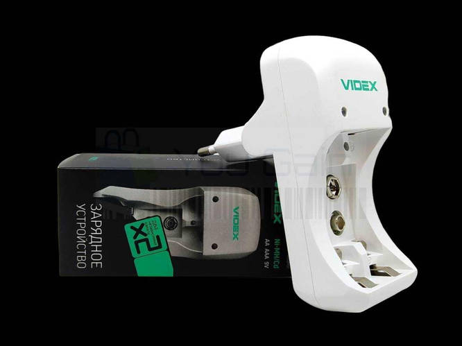 Зарядний пристрій для Ni-MH/NiCd акумуляторів 1.2 АА ААА / 9В "Крона" 9V02 VIDEX N201 (ID ...